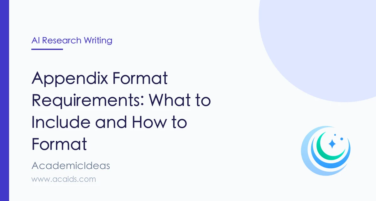 Appendix Format Requirements: What to Include and How to Format