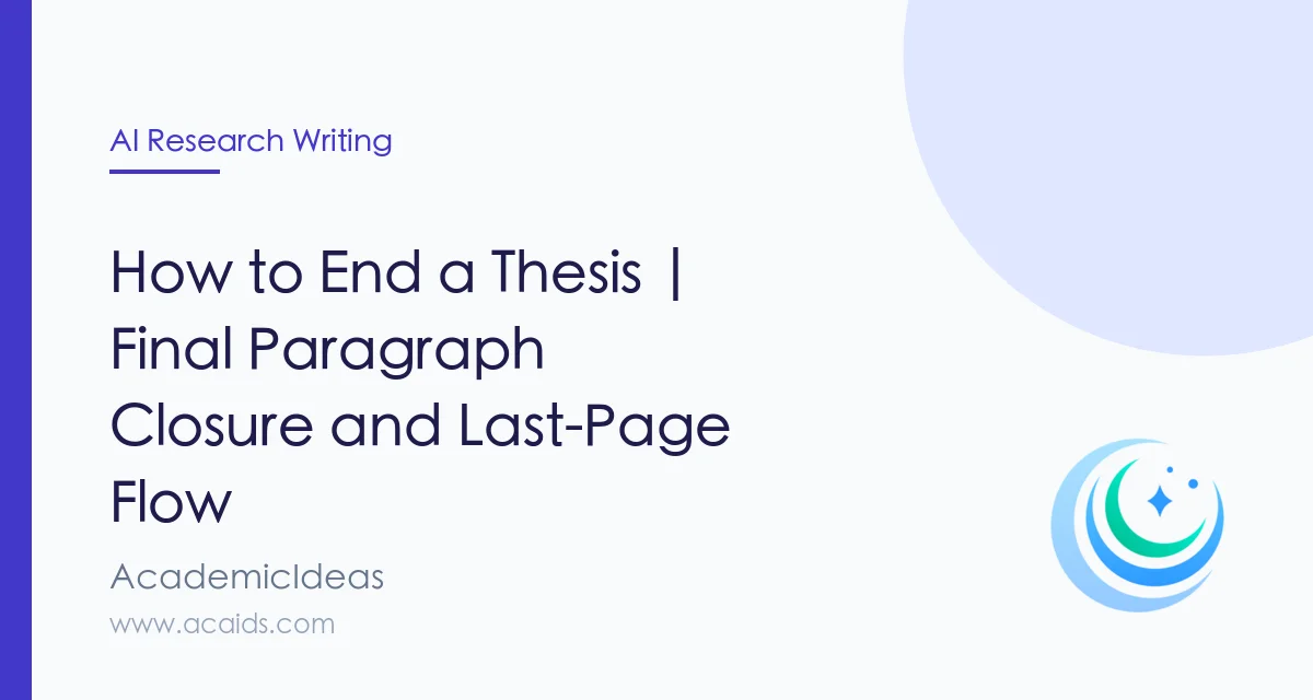 How to End a Thesis | Final Paragraph Closure and Last-Page Flow
