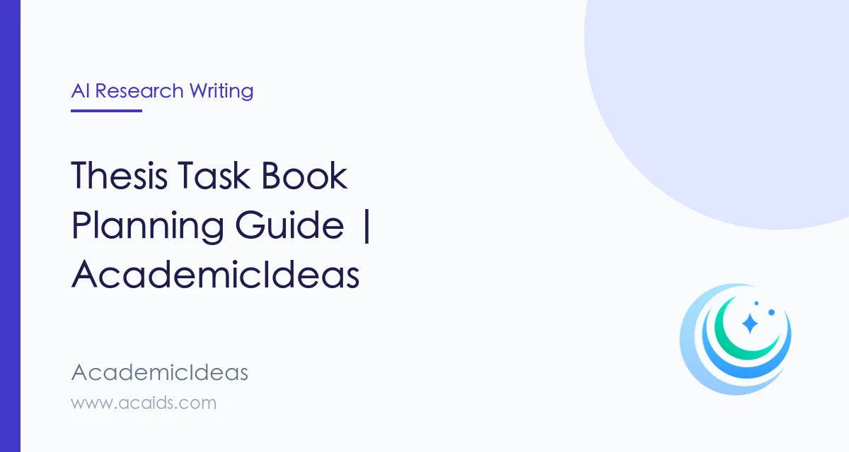 Thesis Task Book Planning Guide | AcademicIdeas