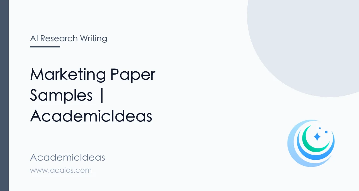 Marketing Paper Samples | AcademicIdeas