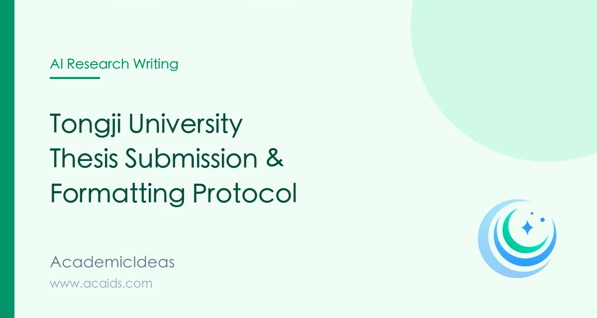 Tongji University Thesis Submission & Formatting Protocol